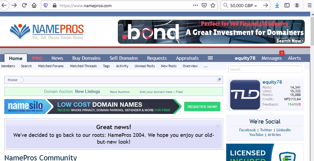 Namepros goes back to it's roots